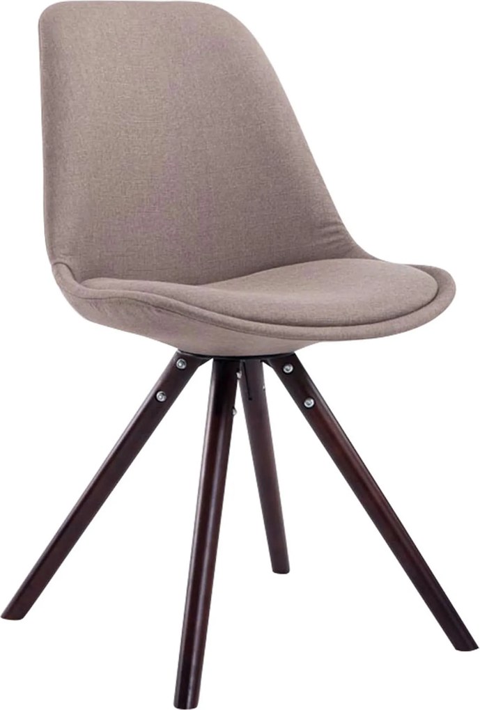Sada 4 ks židle Toulouse látka Cappuccino kulatý – taupe