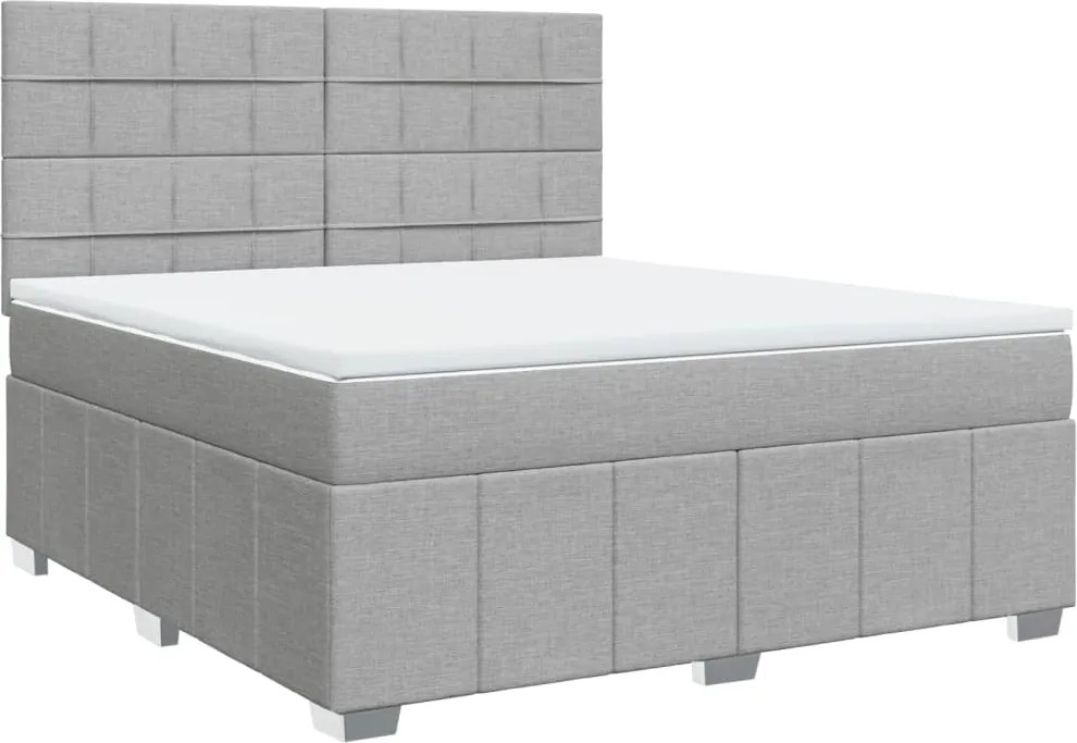 Box spring postel s matrací světle šedá 180 x 200 cm textil 3291747