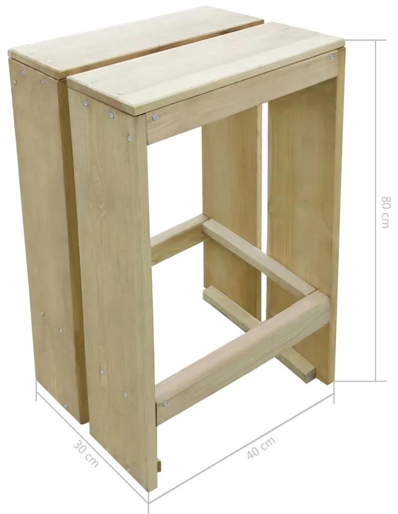 Zahradní barové stoličky 2 ks impregnované borové dřevo - Default Title
