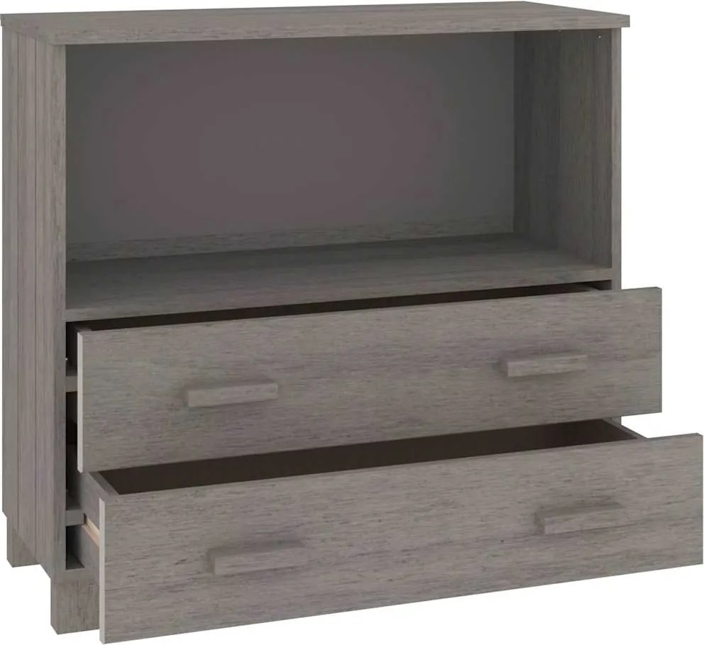 Příborník HAMAR světle šedý 85 x 35 x 80 cm masivní borovice 340499