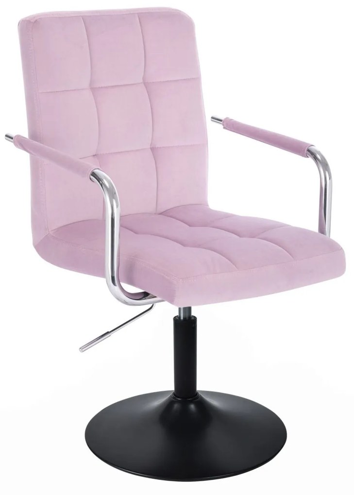 LuxuryForm DESIGN Otočná židle VERONA VELUR na černém talíři - levandule
