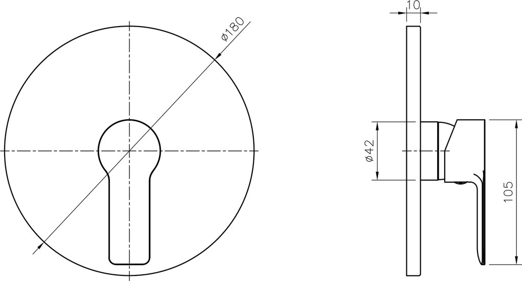Bruckner Bruckner, BARON podomítková sprchová baterie, 1 výstup, chrom, 612.041.1