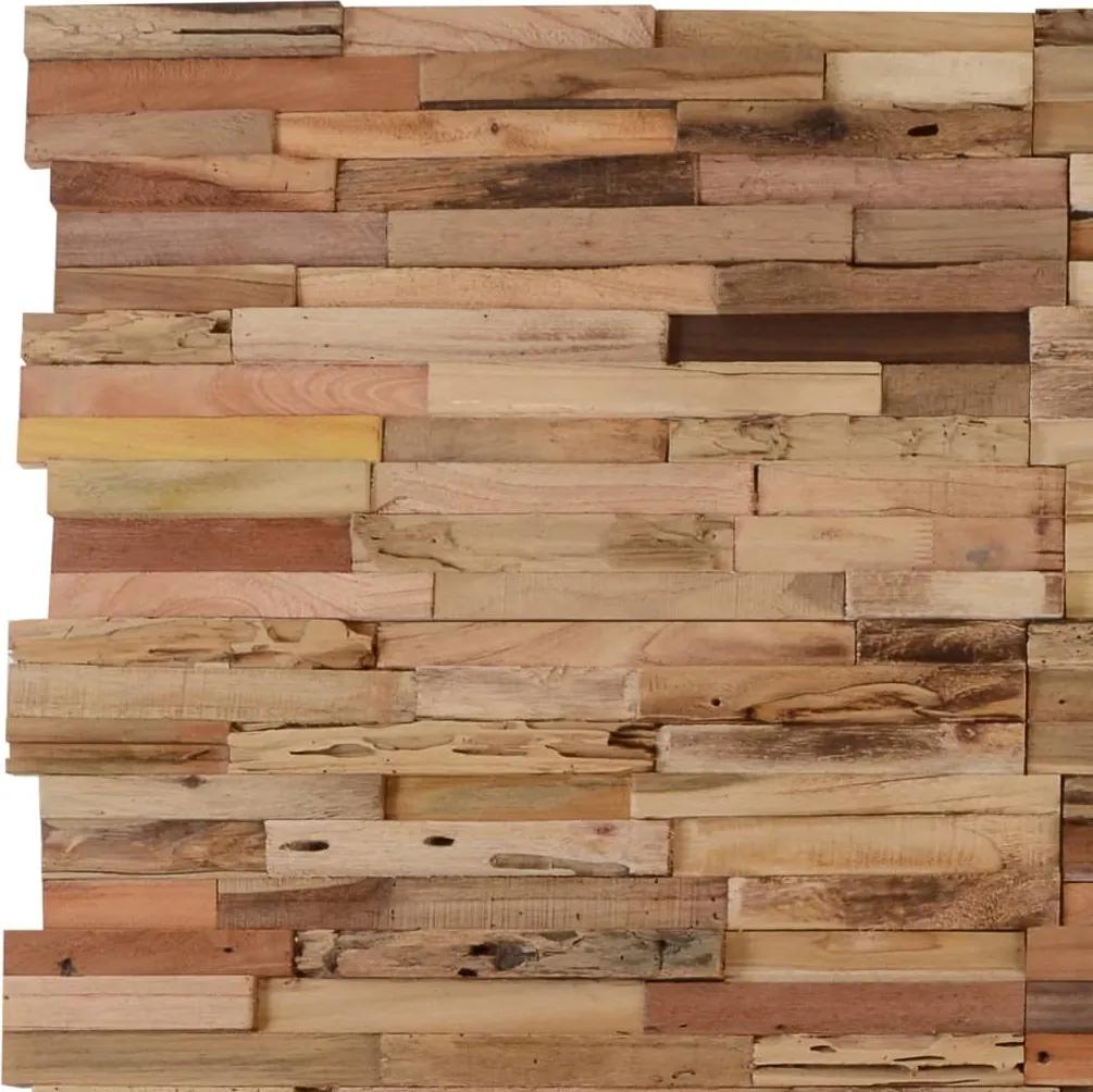 vidaXL Nástěnné obkladové panely 10 ks 1,03 m² masivní teakové dřevo [326170] Barva: Přírodní