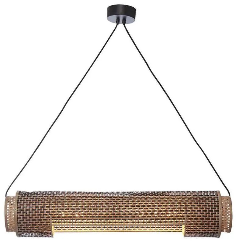 Stropní visící lampa bhutan 85 cm přírodní/černá MUZZA