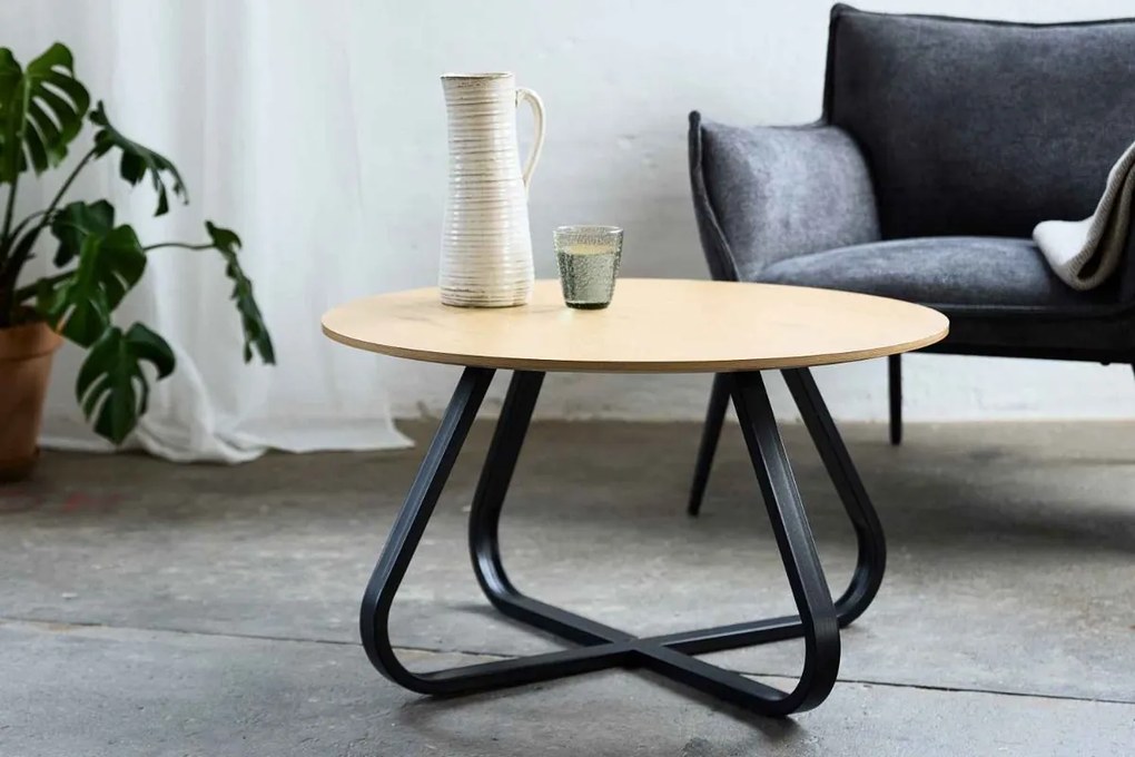 Designový konferenční stolek Valenzuela 80 cm vzor dub