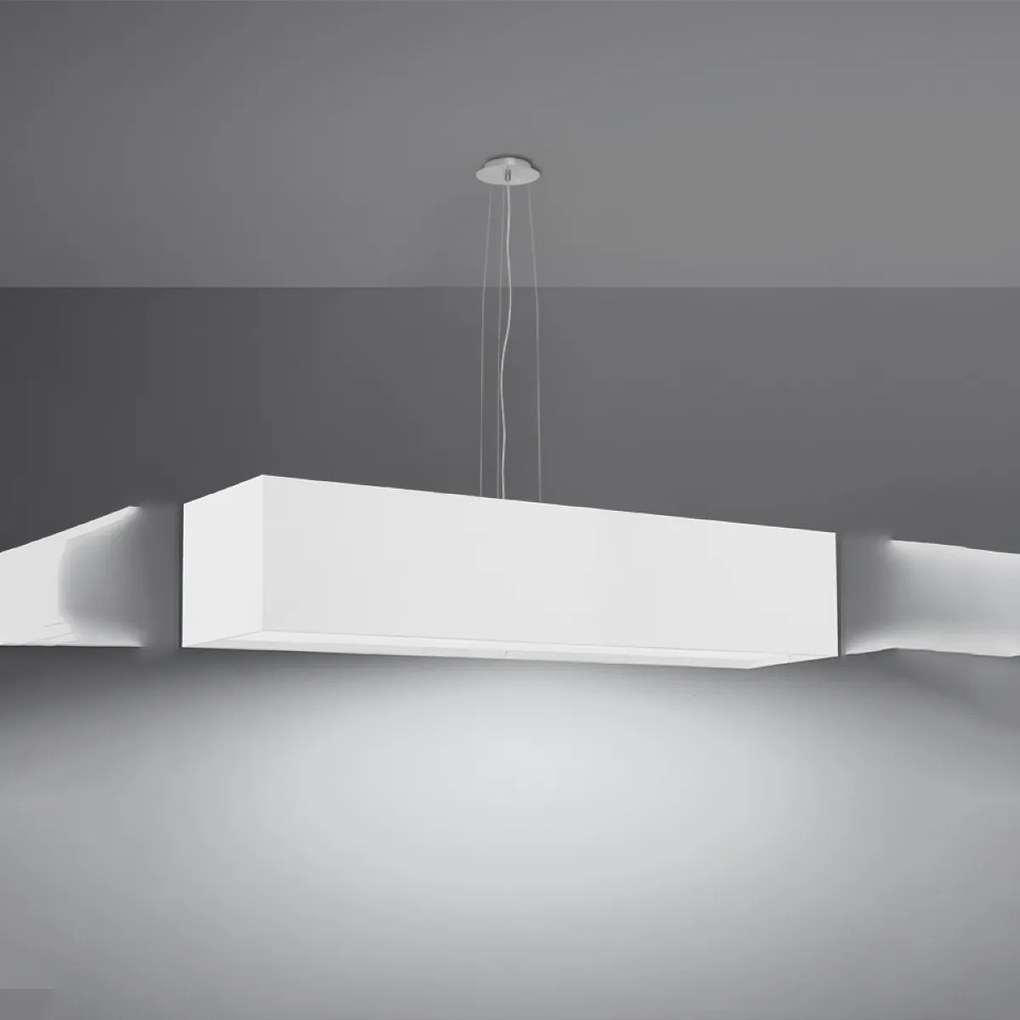 Závěsné svítidlo Santa, 1x bílé textilní stínítko, (bílý plast), (120 cm)