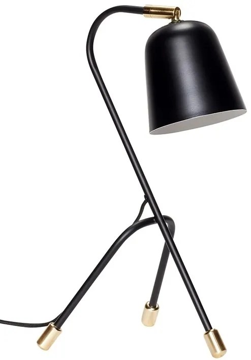 Stolní lampa Hübsch Tripod, černá/mosaz