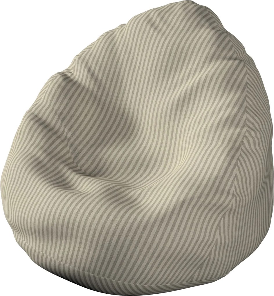 Sedací vak barva béžová látka venkovní, pletený vzor, vzorované