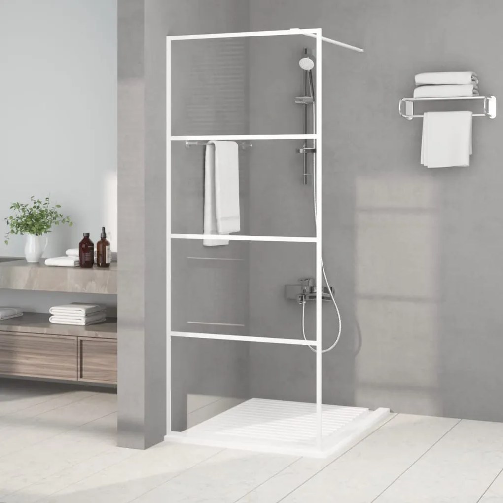 Sprchová zástěna walk-in bílá 80 x 195 cm čiré ESG sklo 152140