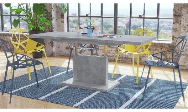 Rozkládací konferenční/jídelní stůl se zvedací deskou NINO šedá beton