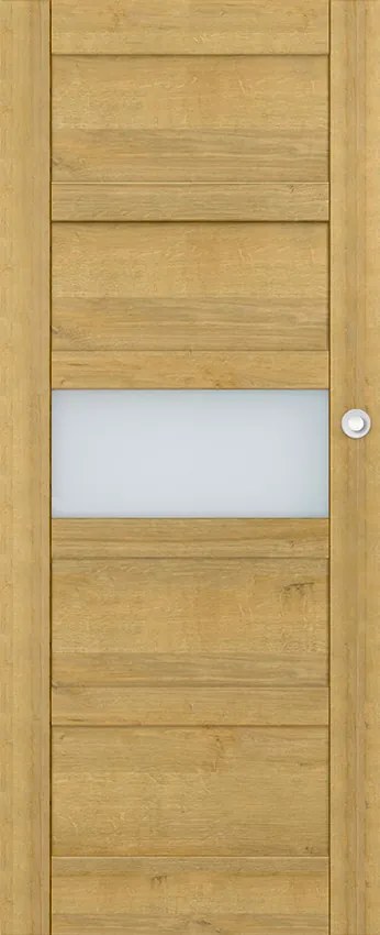 posuvné interiérové dveře do pouzdra BRAGA model A Průchozí rozměr: 70 x 197 cm, Orientace dveří: Levé dveře, Dekor: Dub Aljaška