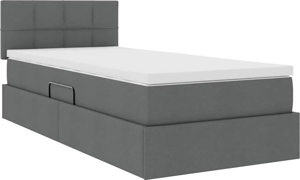 Postel s úložným prostorem a matrací Tmavě šedá 100 x 200 cm 3370489
