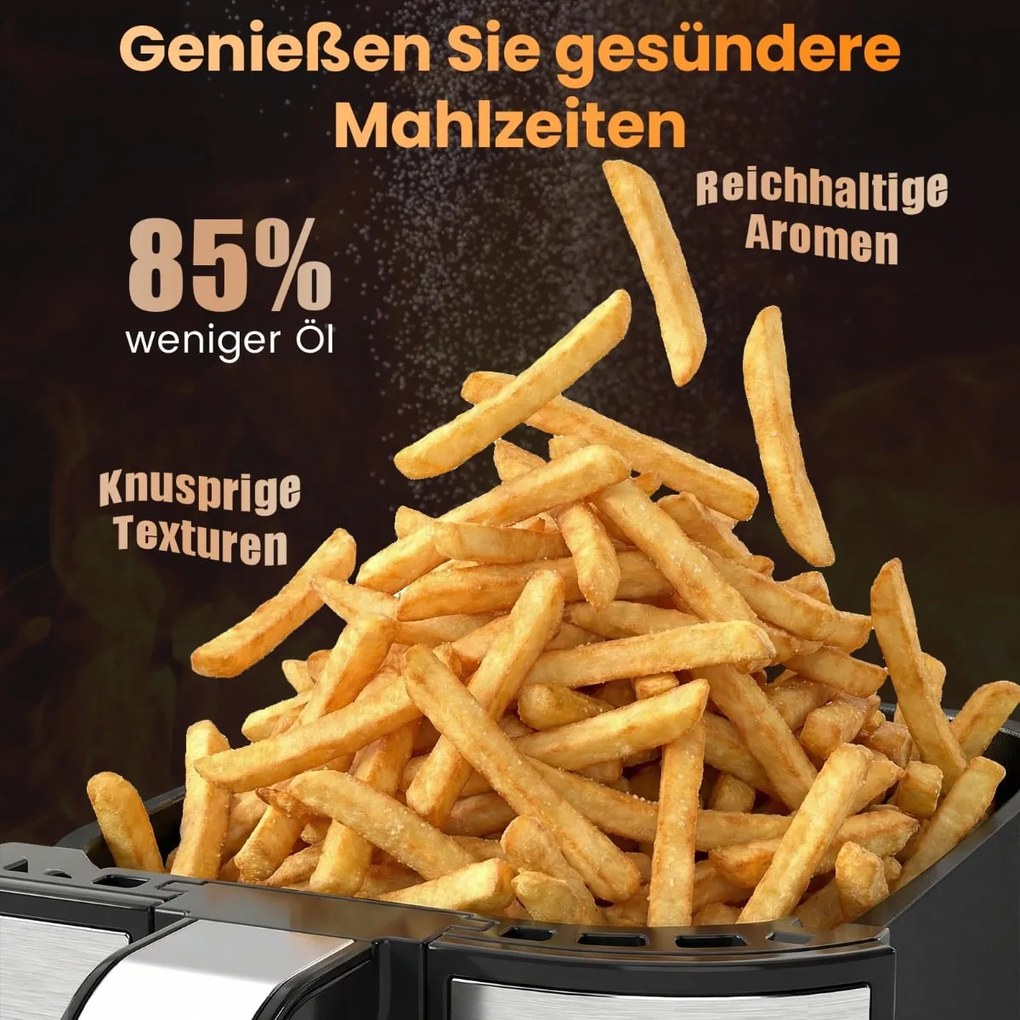 Costway 10 v 1 dvouzónová vzduchová fritéza 85 horkovzdušná fritéza L