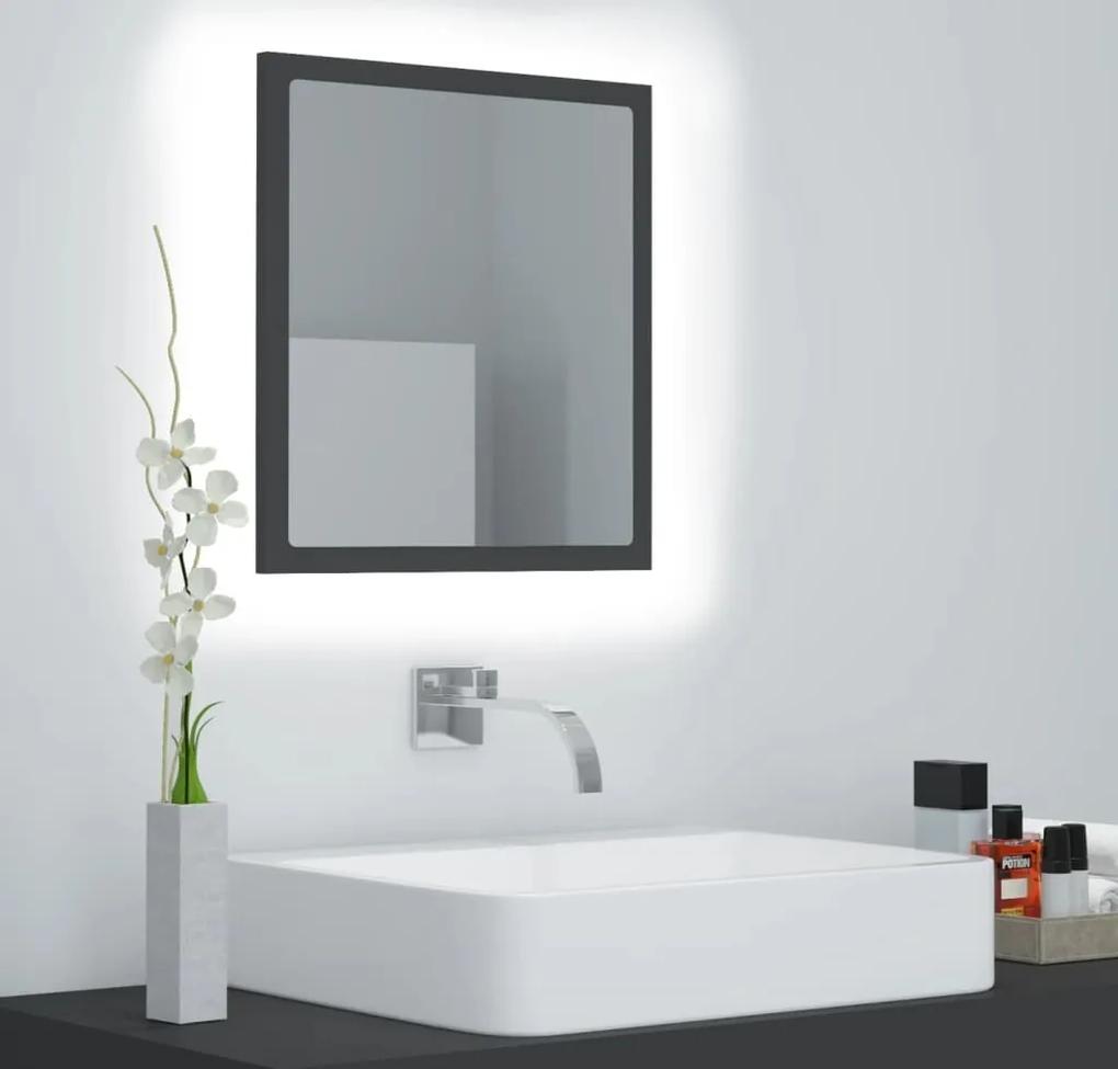 vidaXL LED koupelnové zrcadlo 40 x 8,5 x 37 cm akrylové [804909] Barva: černá s vysokým leskem