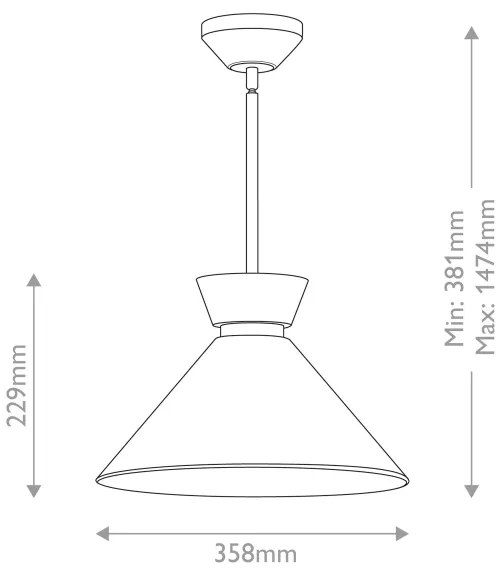 Alora Mood ALM-HALSTON-P-M-BK - Lustr na tyči HALSTON 1xE27/60W/230V černá