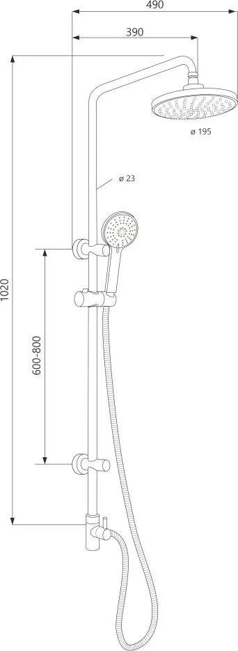 Mereo Sonáta sprchová souprava plastová hlavová sprcha a třípolohová ruční sprcha mosaz chrom CB60101SP