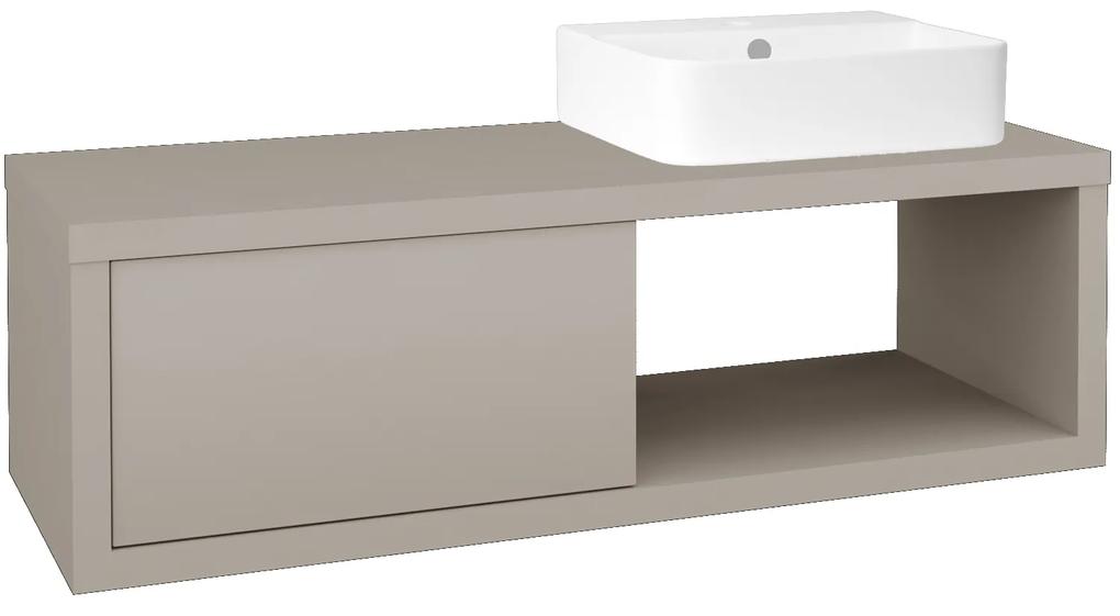 Dřevojas Koupelnová skříň STORM SZZO 120 (umyvadlo Joy 3) Varianta: D05 Oregon / L01 Bílá vysoký lesk / Pravé