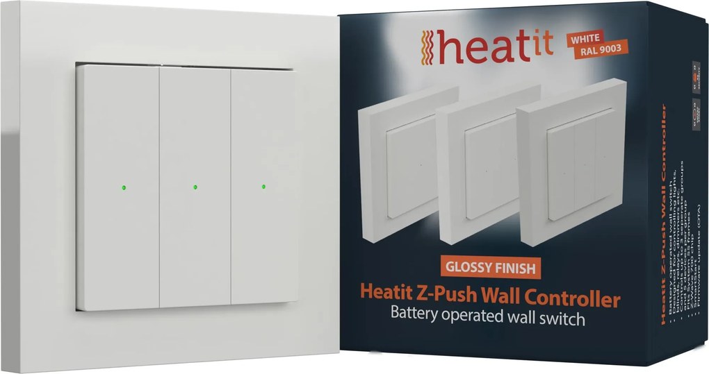 Vypínač heatit z-push wall controller white ral 9003 lesklá