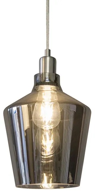 Art Deco závěsná lampa kouřové sklo - Penta
