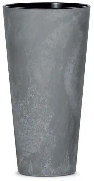 PROSPERPLAST Květináč - TUBUS SLIM Beton Effect Průměr: 30 cm, Barva: krémová
