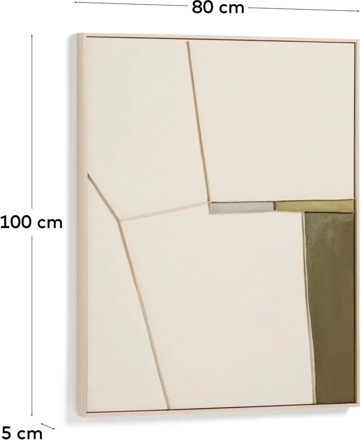 Ručně malovaný/3D obraz s rámem/na plátně 80x100 cm Deravia – Kave Home