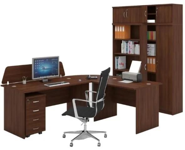 Sestava kancelářského nábytku MIRELLI A+, typ A, nástavba, ořech