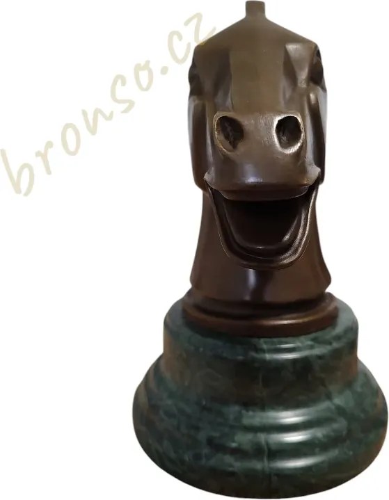 Art Deco hlava koně – signovaná a číslovaná bronzová socha