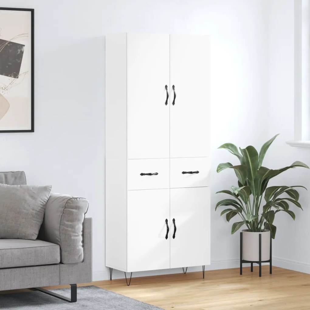 Skříň highboard bílá 69,5 x 34 x 180 cm kompozitní dřevo 3198177