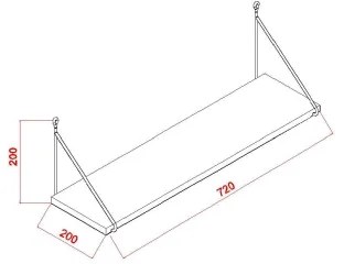 Nástěnná police ARMONI 20x72 cm bílá