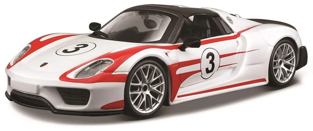 Bburago 1:24 race porsche 918 weissach bílá 18-28009