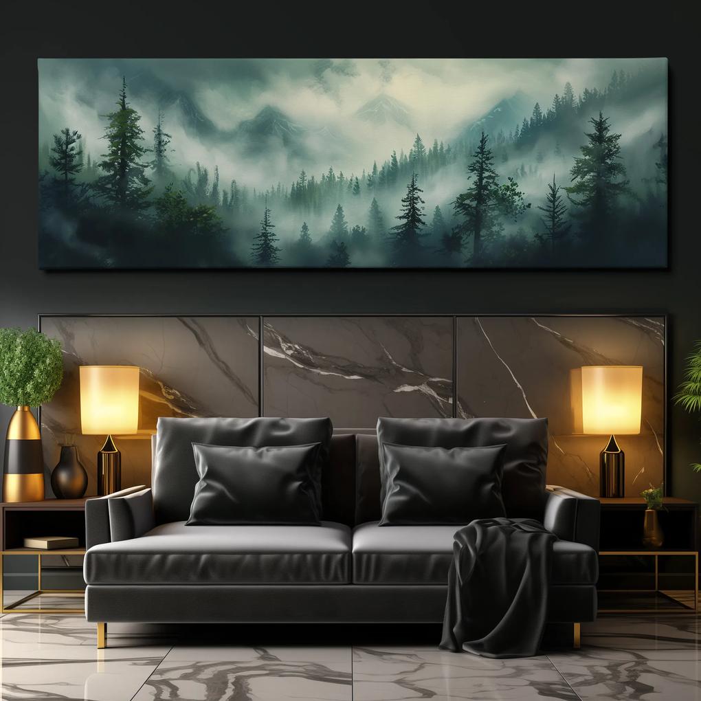 Obraz na plátně - Mlha, co by se dala krájet FeelHappy.cz Velikost obrazu: 150 x 50 cm