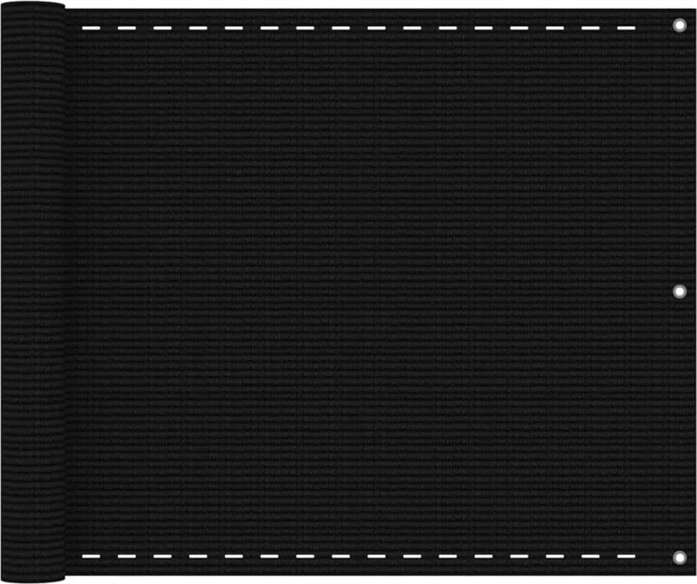 Balkonová zástěna černá 75 x 300 cm HDPE 311028