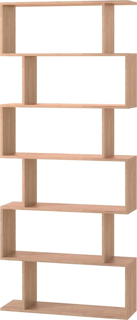HOMCOM Moderní dřevěná knihovna se 6 policemi Přírodní dřevo 80 x 23 x 192 cm | Aosom