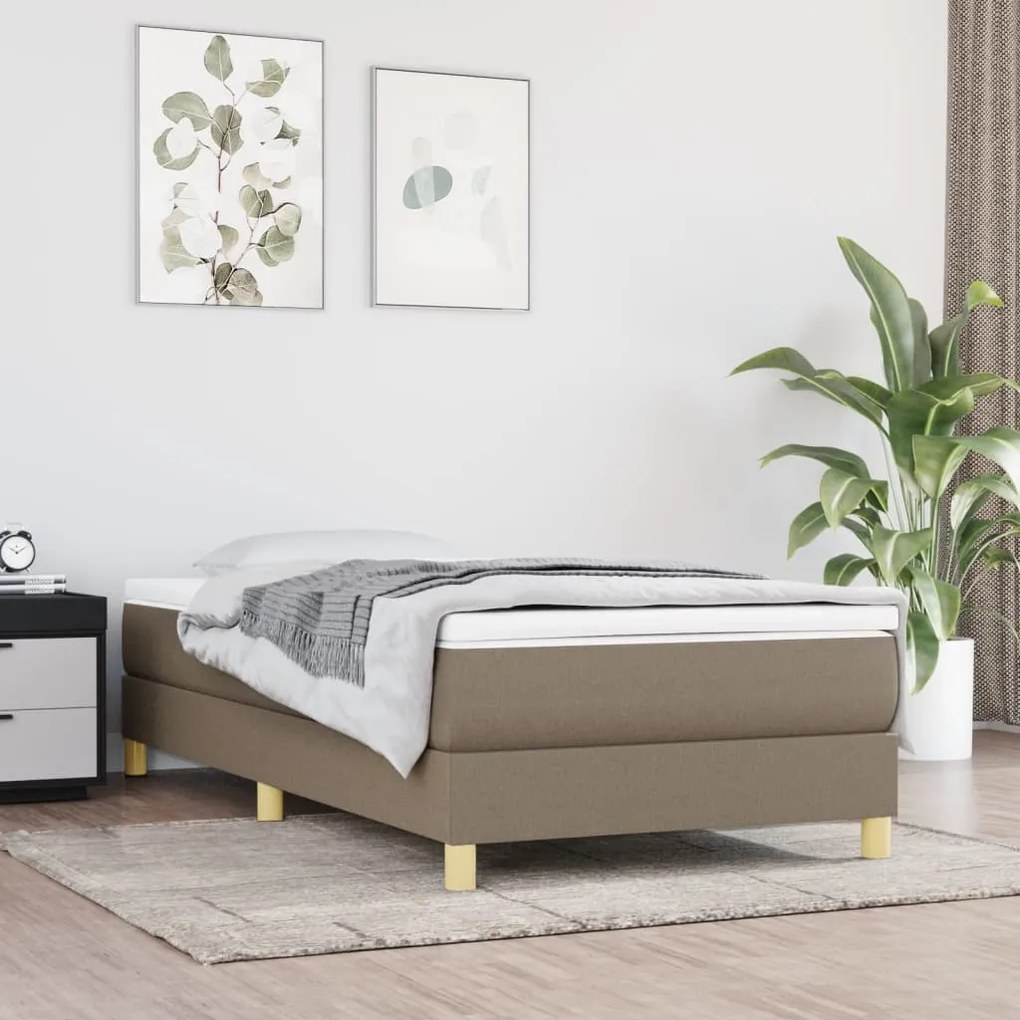 Rám postele s boxspringem taupe 90x200 cm textil 3120586