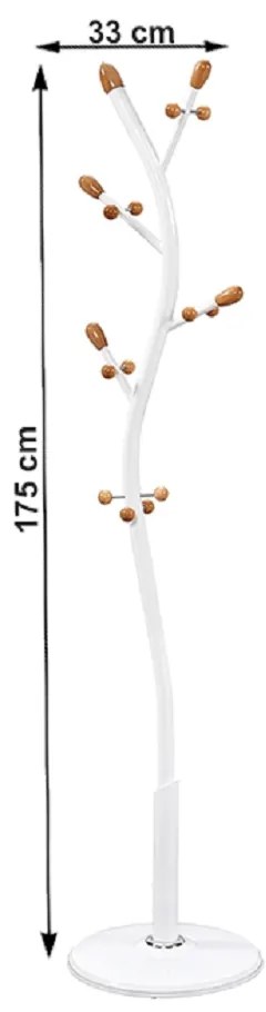Kondela Kovový věšák, bílá, SADIK