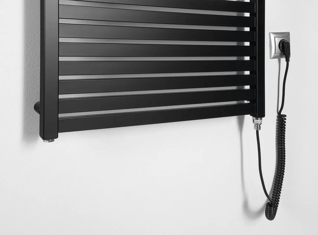 Sapho, TONDI-E elektrické topné těleso, rovné, 600x970 mm, 400W, černá matná