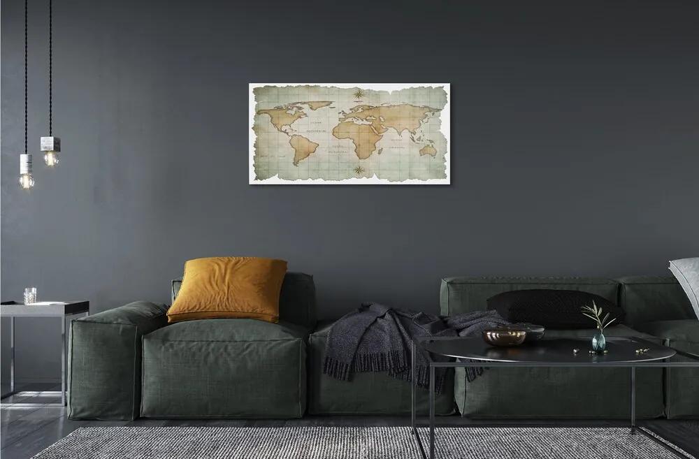 Obraz na skle Mapa 100x50 cm