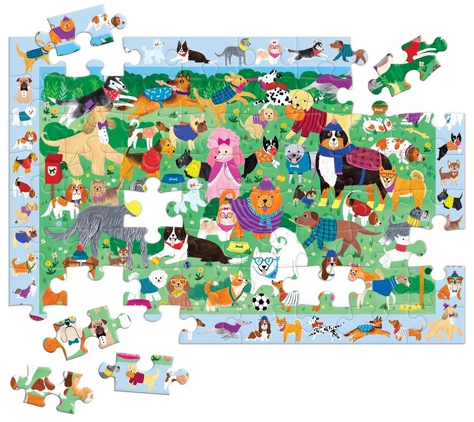 Mudpuppy Puzzle skládej a hledej "Psí den" 64 dílů
