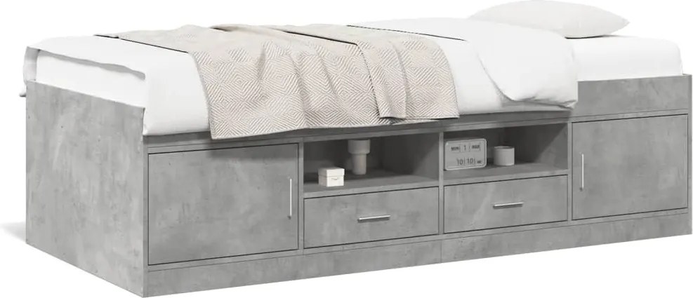 Válenda se zásuvkami bez matrace betonově šedá 90 x 190 cm 3280254