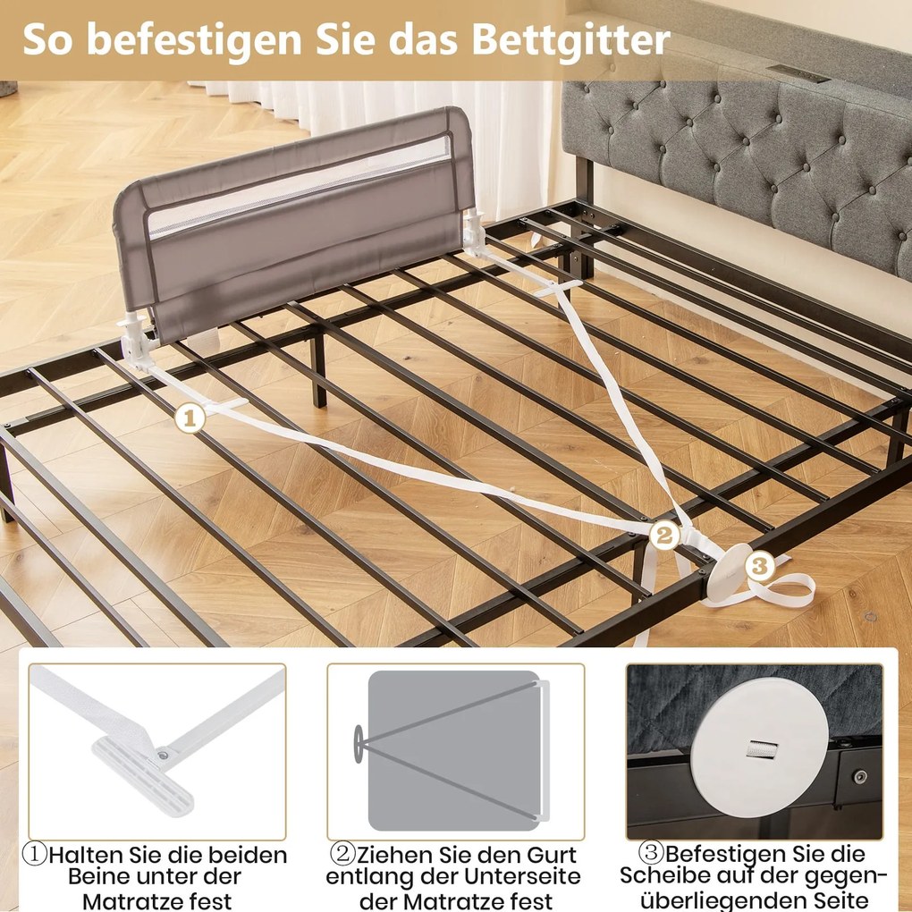 Costway Zábrana na postel pro batolata 100 cm skládací zábrana na dětskou
