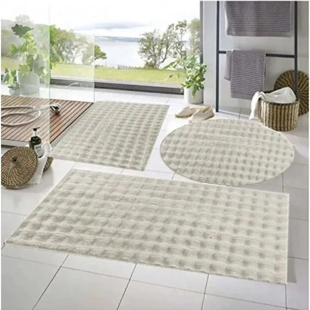 Krémové koupelnové předložky v sadě 3 ks 60x100 cm Powder – Mila Home
