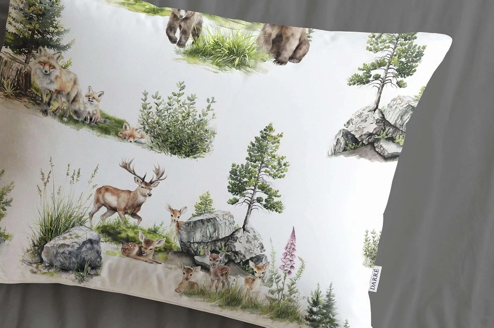 Bavlněný povlak na polštář Zvířátka v divočině Velikost: 40 x 40