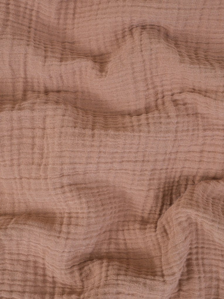 MK Lůžkoviny Prodloužené mušelínové povlečení Alexia Duo - hnědá/krémová 140 × 220 cm, 70 x 90 cm