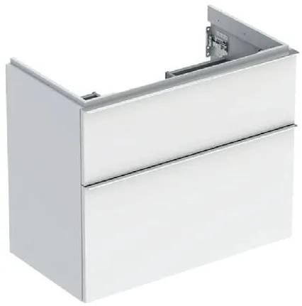 Geberit iCon - Umyvadlová skříňka 740x615x416 mm, 2 zásuvky, lesklá bílá 502.308.01.2