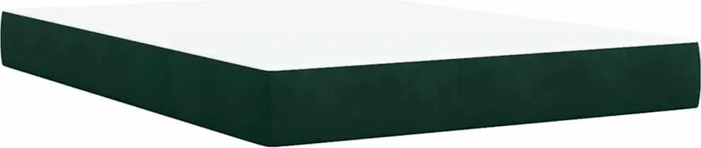 Box spring postel s matrací tmavě zelená 160x200 cm samet 3290969