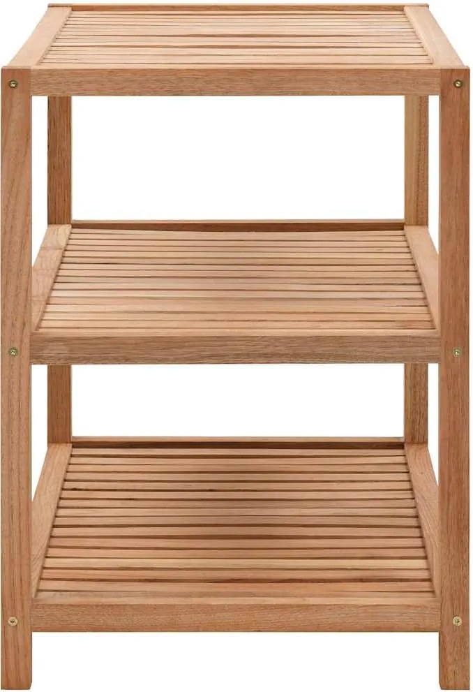Koupelnový regál masivní ořechové dřevo 64 x 40 x 55 cm 247606