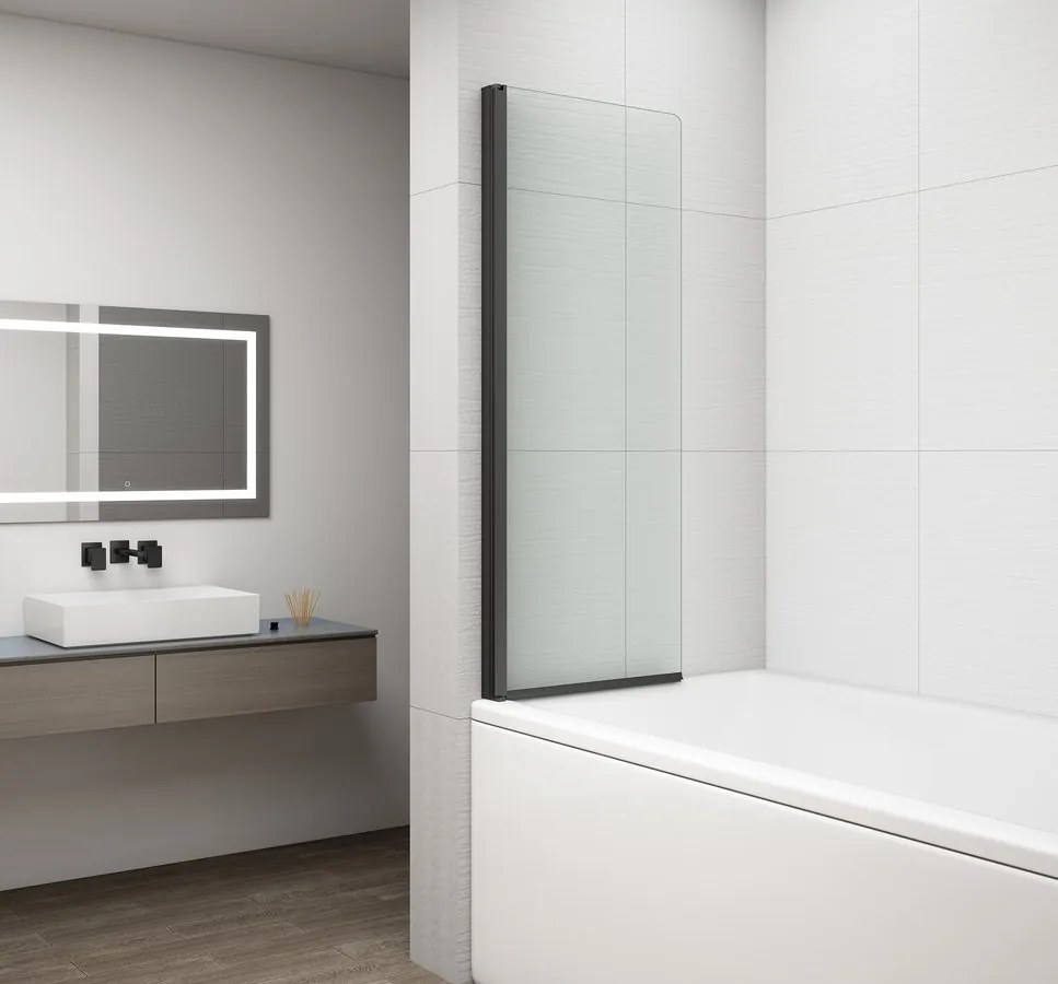 Polysan Polysan, ROTA BLACK vanová zástěna otočná 750mm, čiré sklo, FB750