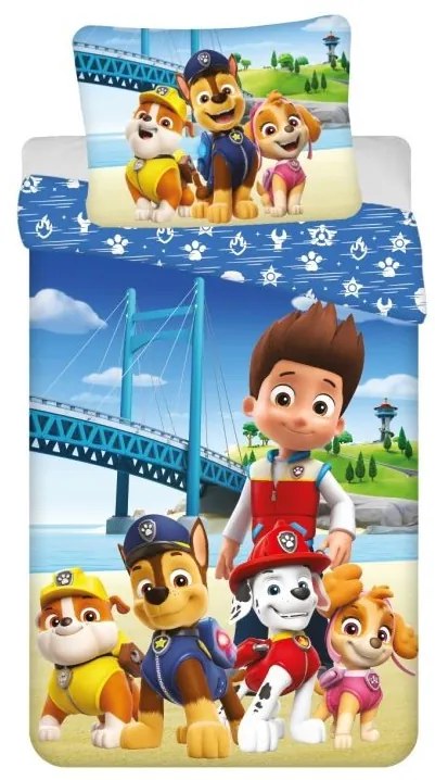 JERRY FABRICS Povlečení Paw Patrol PP457 Bridge Bavlna, 140/200, 70/90 cm