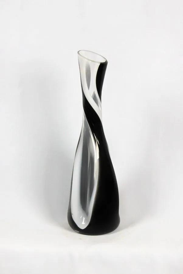 Váza designová Kužel atyp černobílá 50 cm