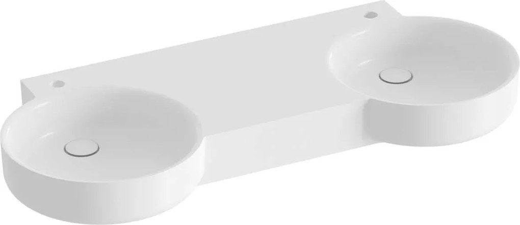 Ravak ARC - Dvojumyvadlo ARC-120, 120x52 cm, bez přepadu, 2 otvory pro baterii, bílá XJX01212002